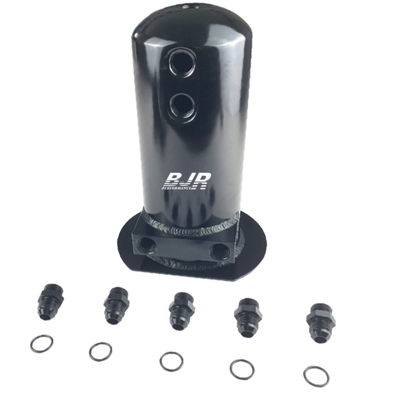 Aluminum Surge Tank With AN and Hose BARB Fittings | bjrperformance